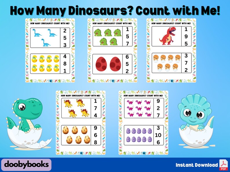 Dinosaur Busy Book, Printable, Toddler Activities, Dinosaur Activity ...