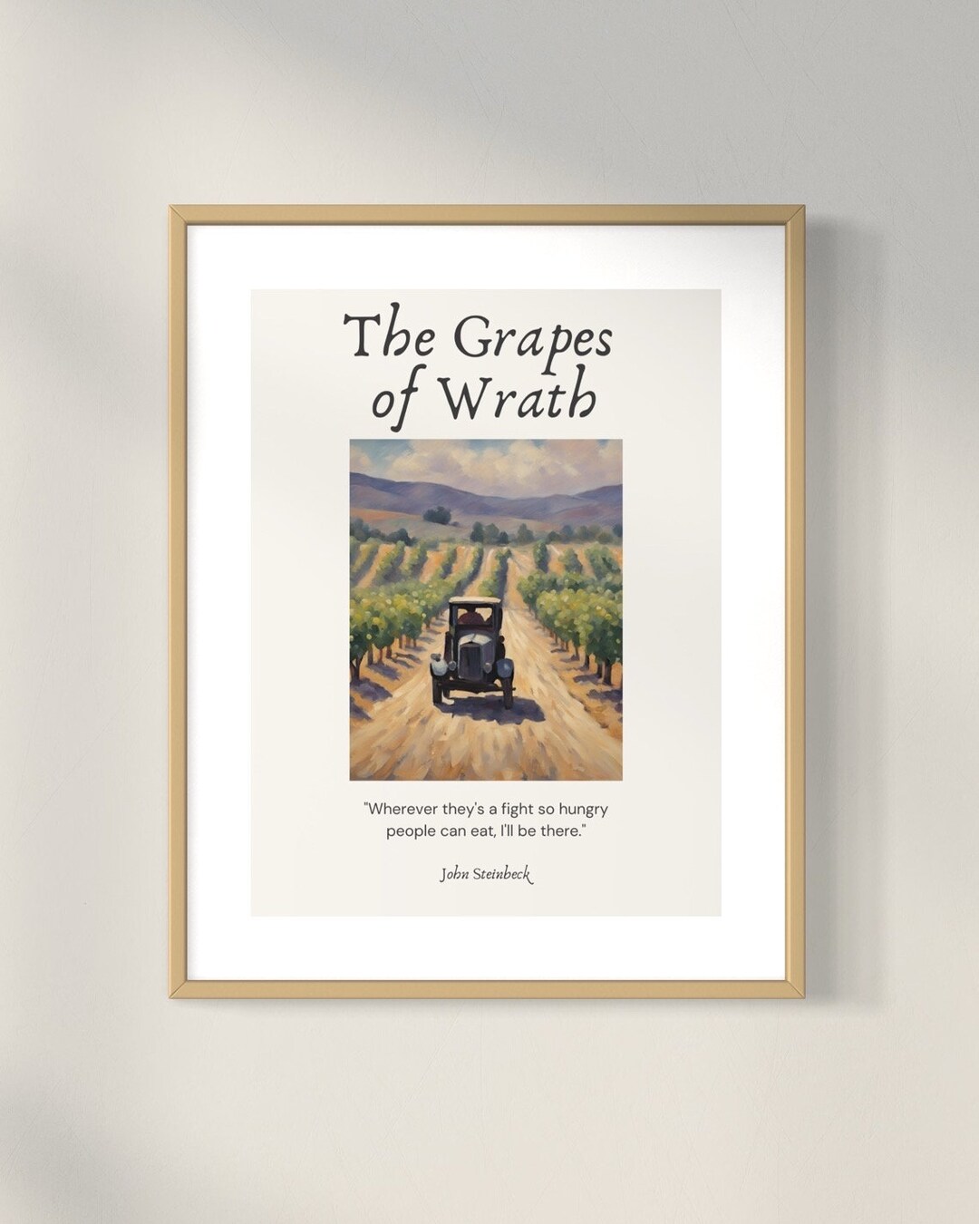 The Grapes of Wrath Poster for Wall Decor Living Room or Bedroom - Etsy
