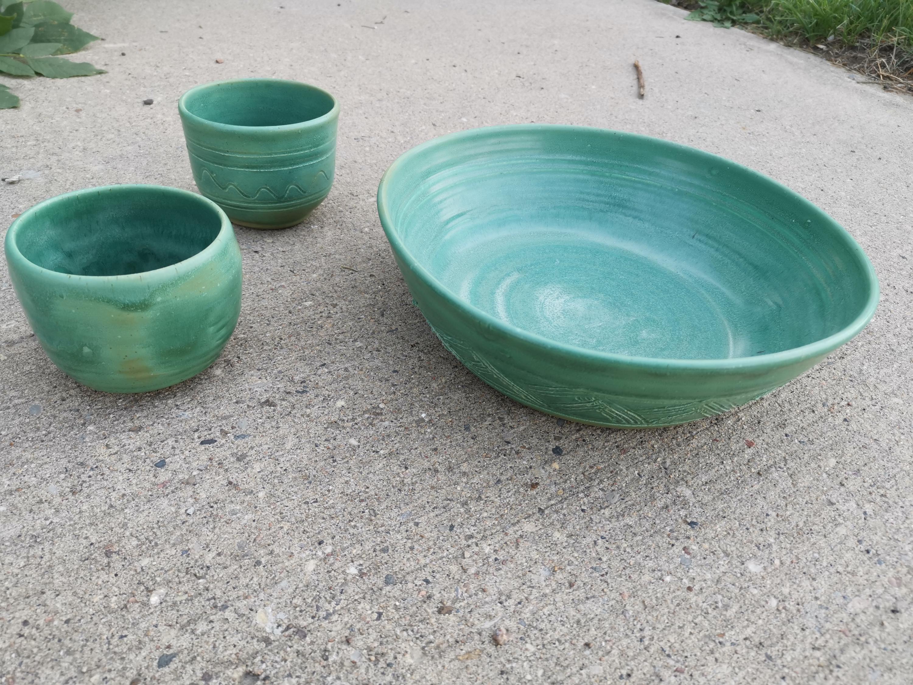Large Denim Blue Color Glazed Wheel Thrown Stoneware Pottery Bowl - Etsy