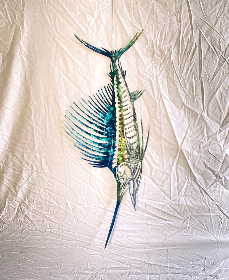 Skeleton Marlin Fish Metal Art - Etsy