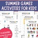 Summer Games Activities for Kids United States Worksheets Paris Games ...