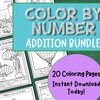 Winter Theme Color by Number Printable Math Activity for Kindergarten ...