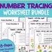 Number Tracing Activity Worksheet Bundle Preschool Kindergarten 1st ...