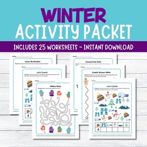 Winter Break Activity Packet for Kids Printable Fun Holiday Party ...
