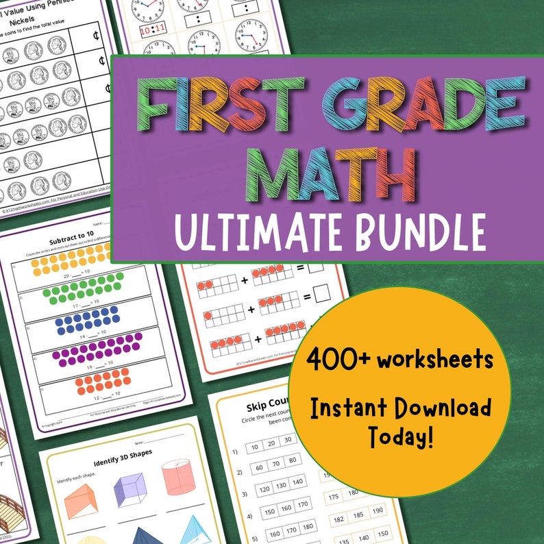 1st Grade Summer Math Review | No-prep Learning - Etsy