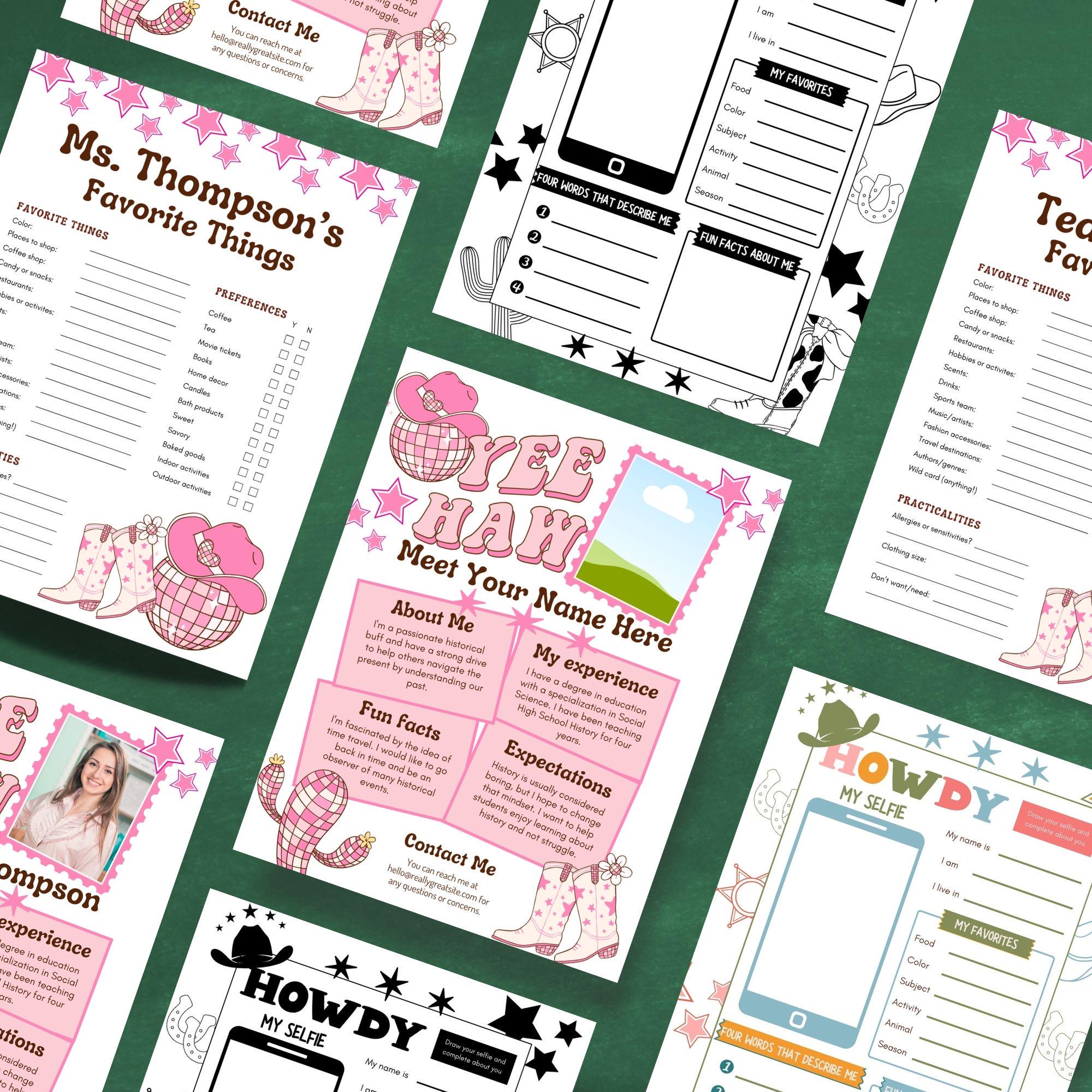 Western Theme Teacher Printable Bundle Meet the Teacher Canva Template ...