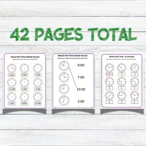 1st-3rd Grade Telling Time Activities | Print & Go Worksheets - Etsy