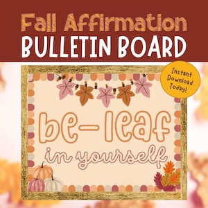 Printable Fall Bulletin Board for Classroom Motivational Affirmation ...