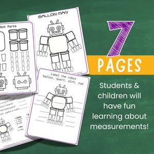 Gallon Man Measurement Activity Worksheet Bundle Measure Conversion ...