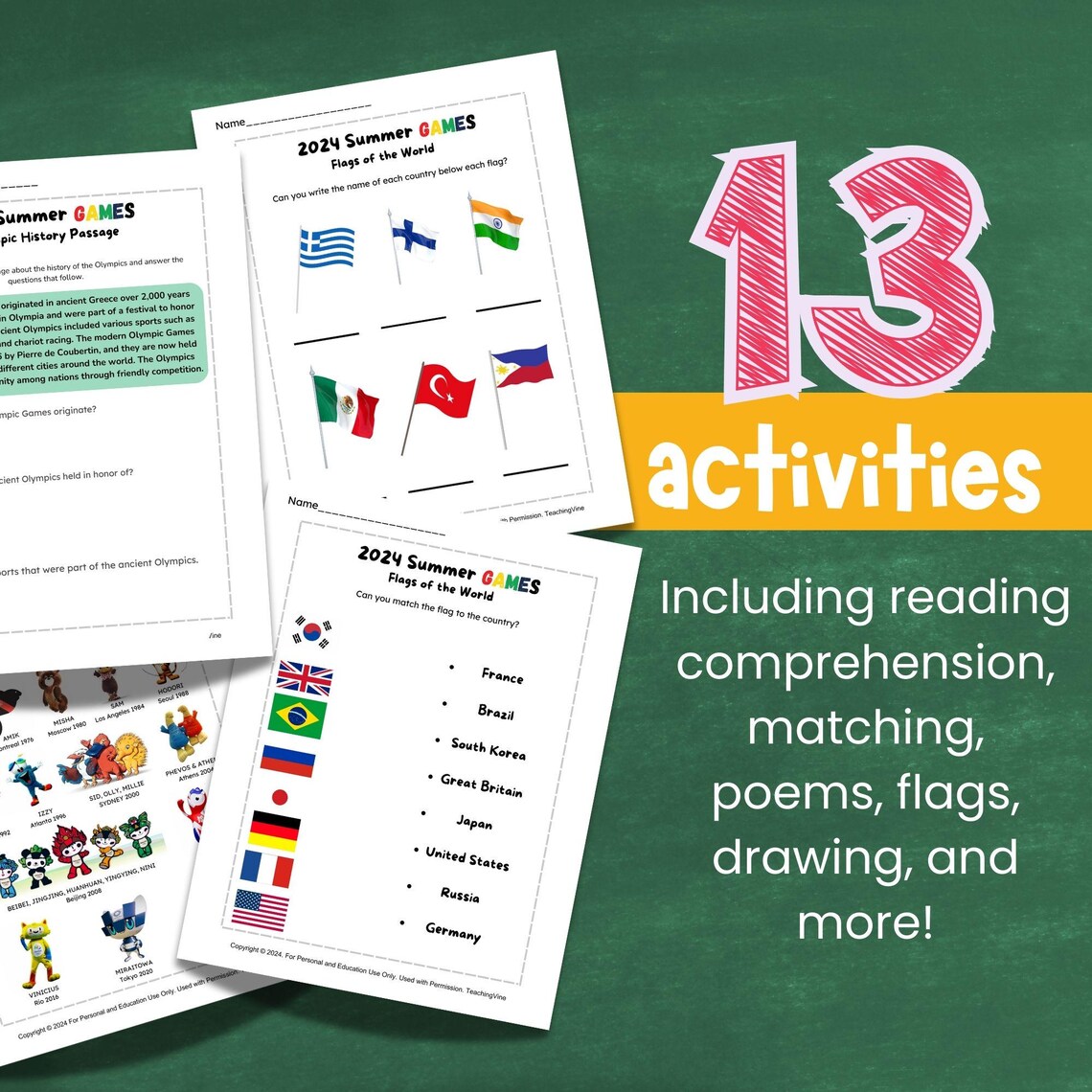 Summer Games Activities for Kids United States Worksheets Paris Games ...