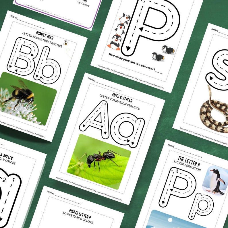 ABC Alphabet Letters Worksheet Bundle Phonics Printable Activities ...