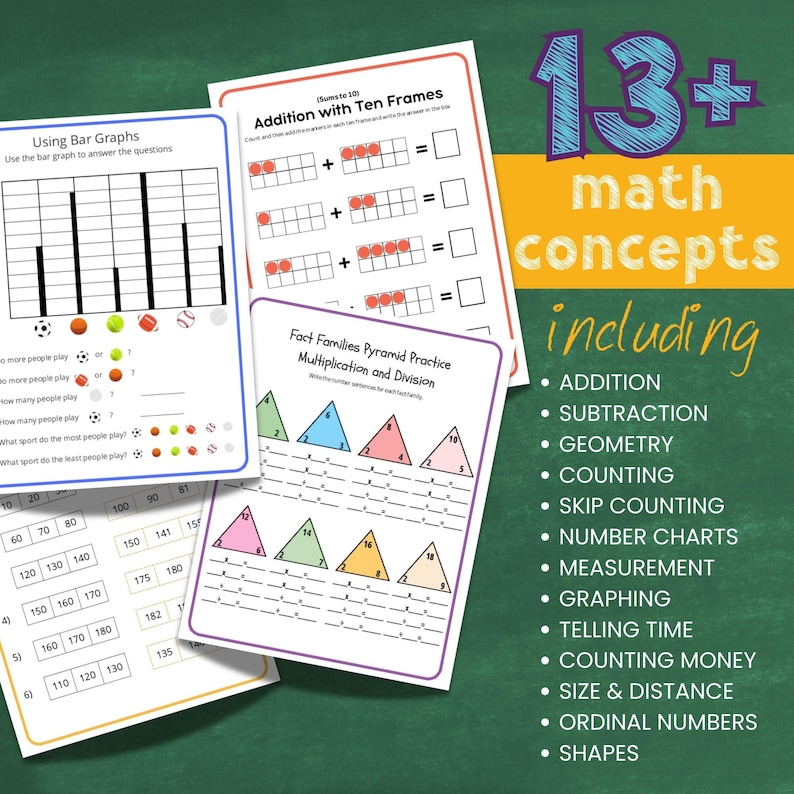 1st Grade Summer Math Review | No-prep Learning - Etsy