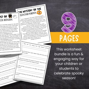 Spooky Halloween Reading Comprehension Worksheet Printable, Reading ...