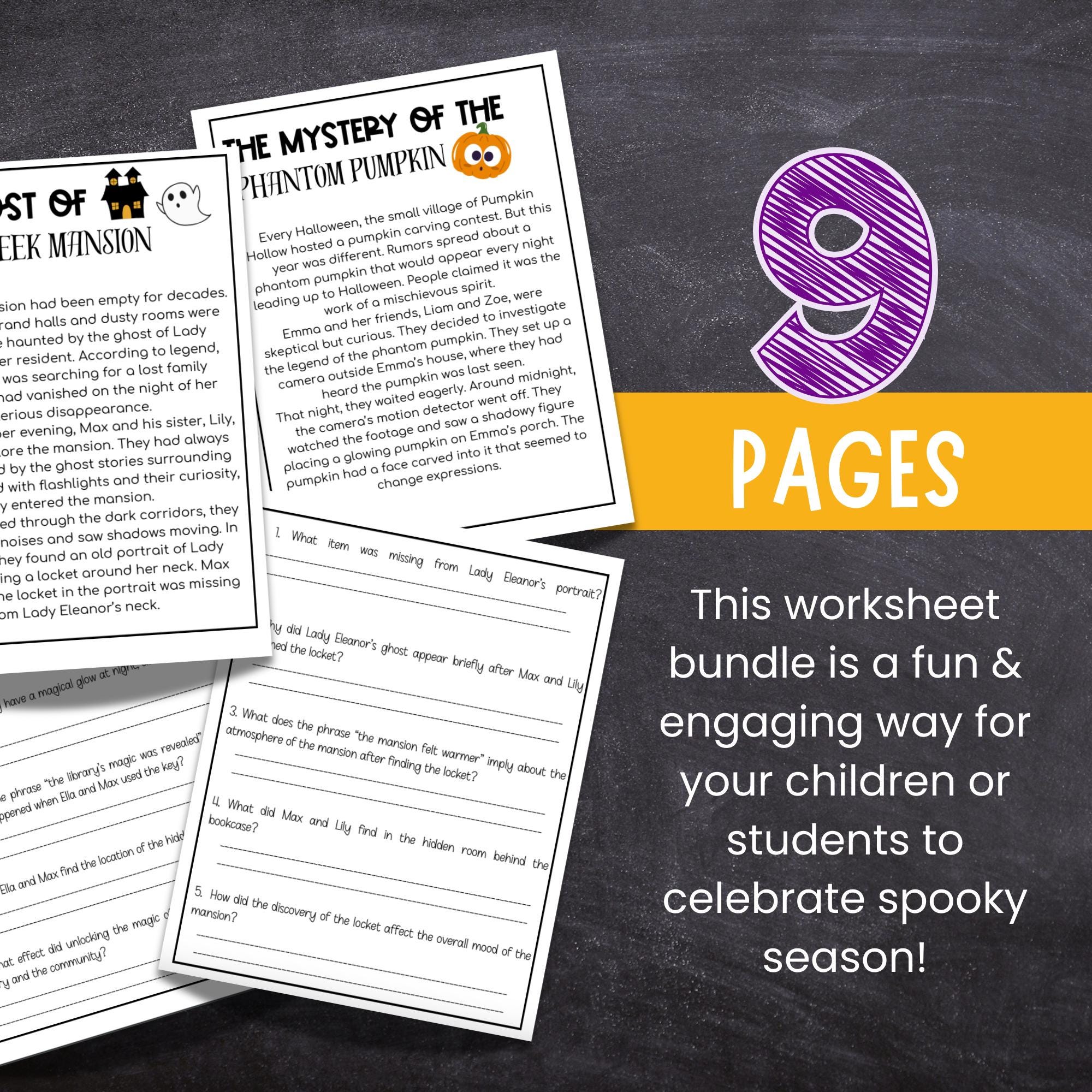 Spooky Halloween Reading Comprehension Worksheet Printable, Reading ...