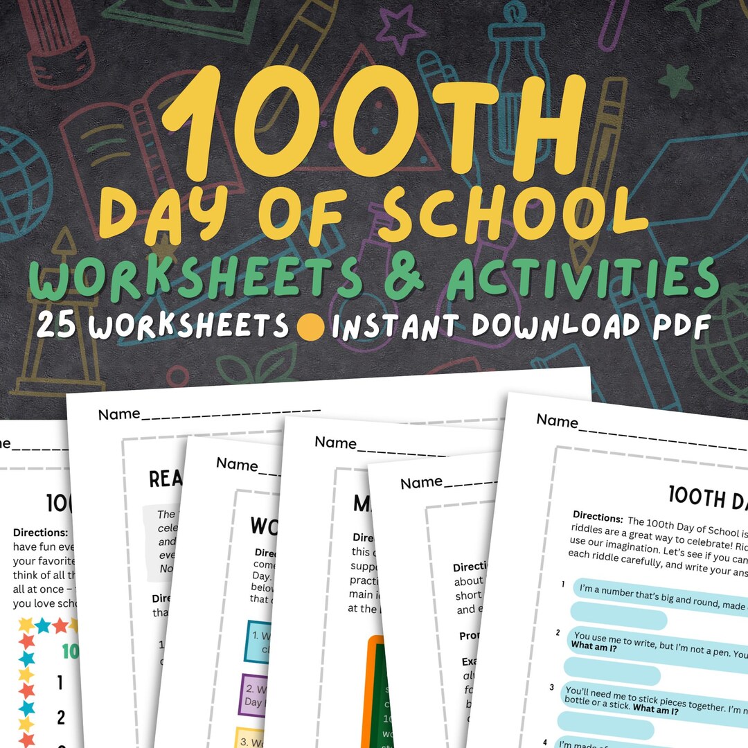 1st-3rd Grade 100 Days of School Activities | Creative Projects - Etsy
