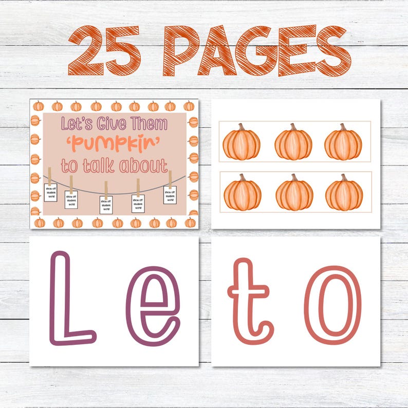 Printable Let's Give Them Pumpkin to Talk About Pumpkin Bulletin Board ...