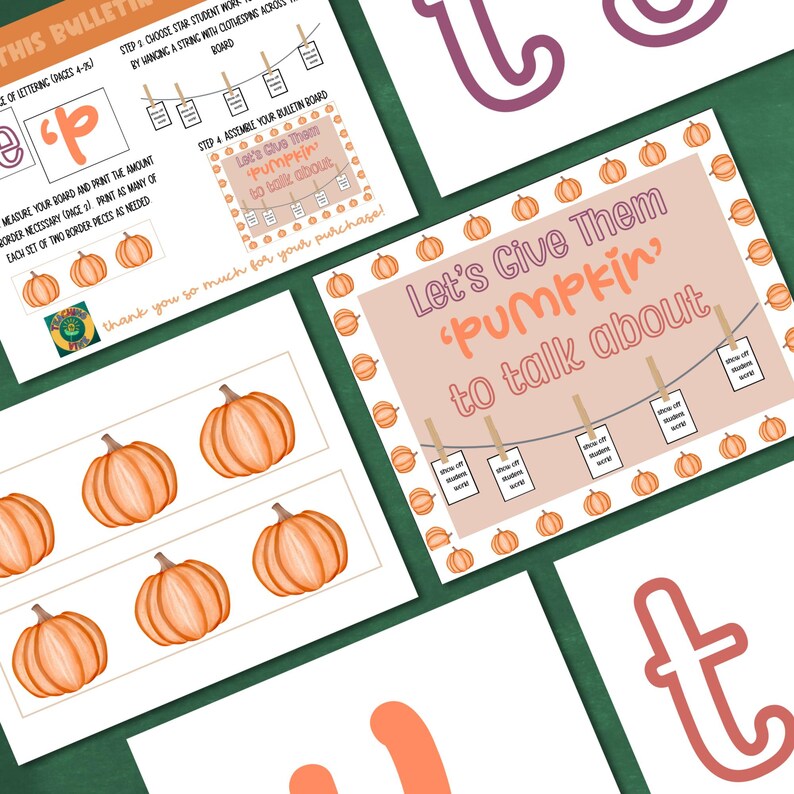 Printable Let's Give Them Pumpkin to Talk About Pumpkin Bulletin Board ...