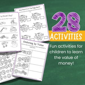 1st-2nd Grade Money Counting Activities | Print & Go Worksheets - Etsy