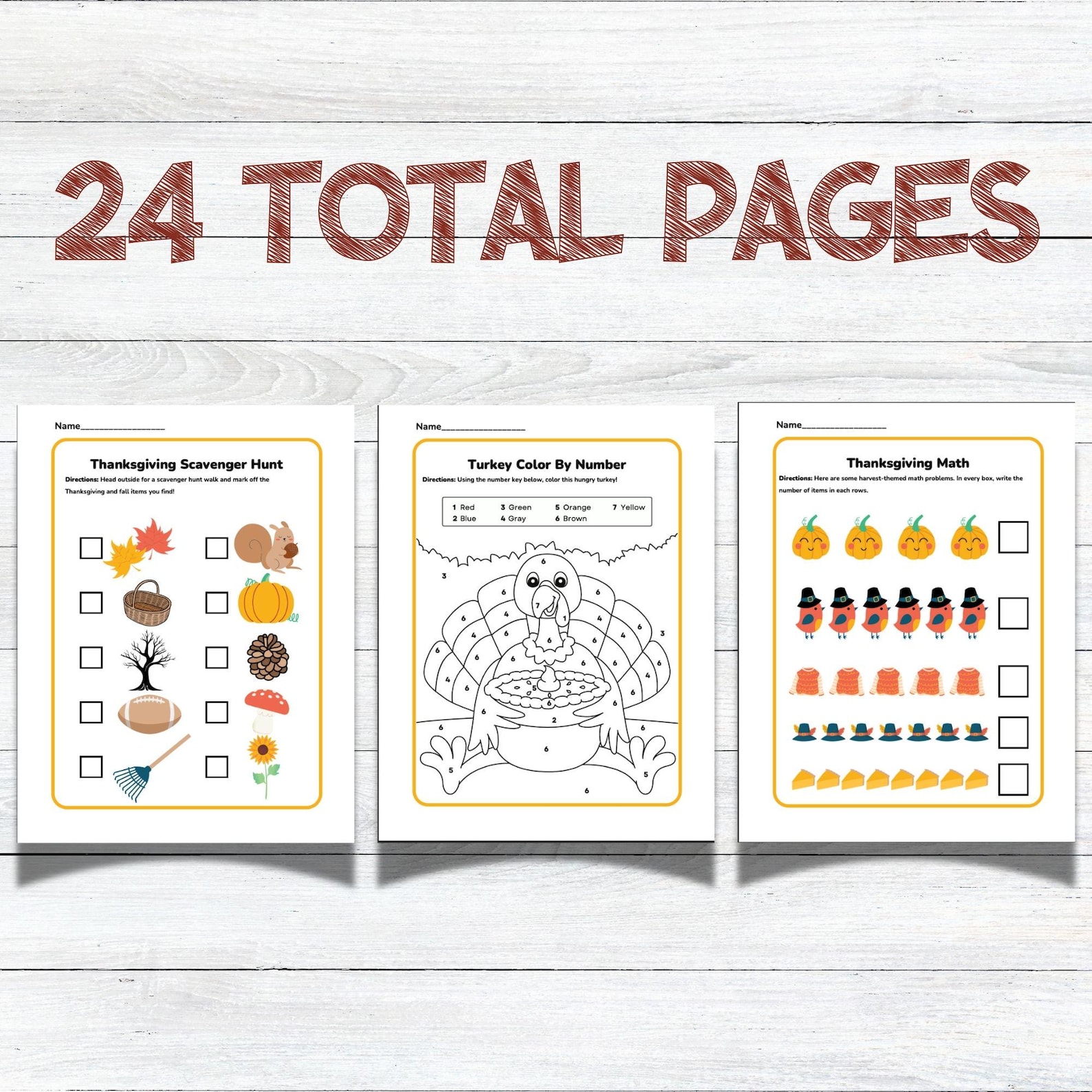Thanksgiving Printable Worksheet Activity Bundle for Kids Printable Fun ...