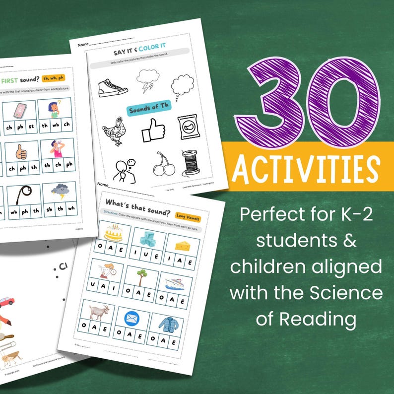 K-2 Phonics Science of Reading Bundle | No-prep Learning - Etsy