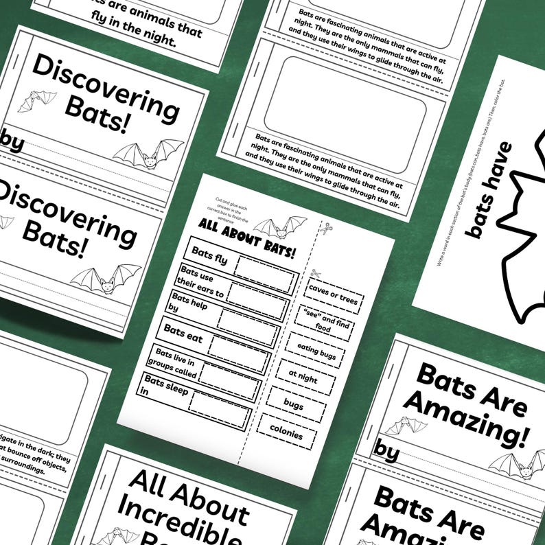 Printable All About Bats Activity Book, Homeschooling Bat Activity ...