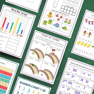 Kindergarten Math Activity Worksheet Bundle Summer Learning Packet 1st ...