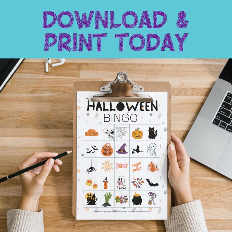 Halloween Bingo Cards for Kids Printable Fun Halloween Party Classroom ...