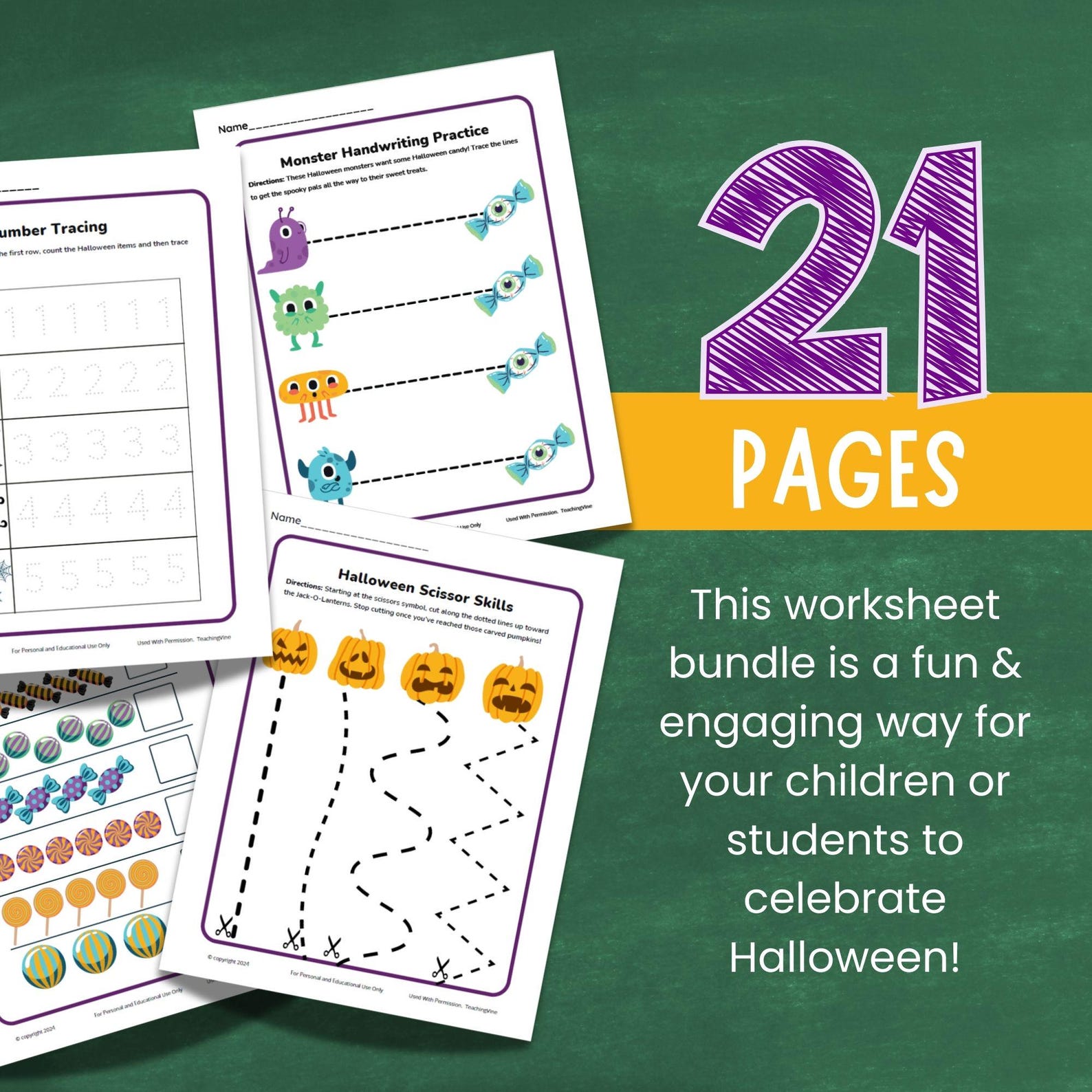 Preschool Halloween Printable Worksheet Activity Bundle for Kids Fun ...