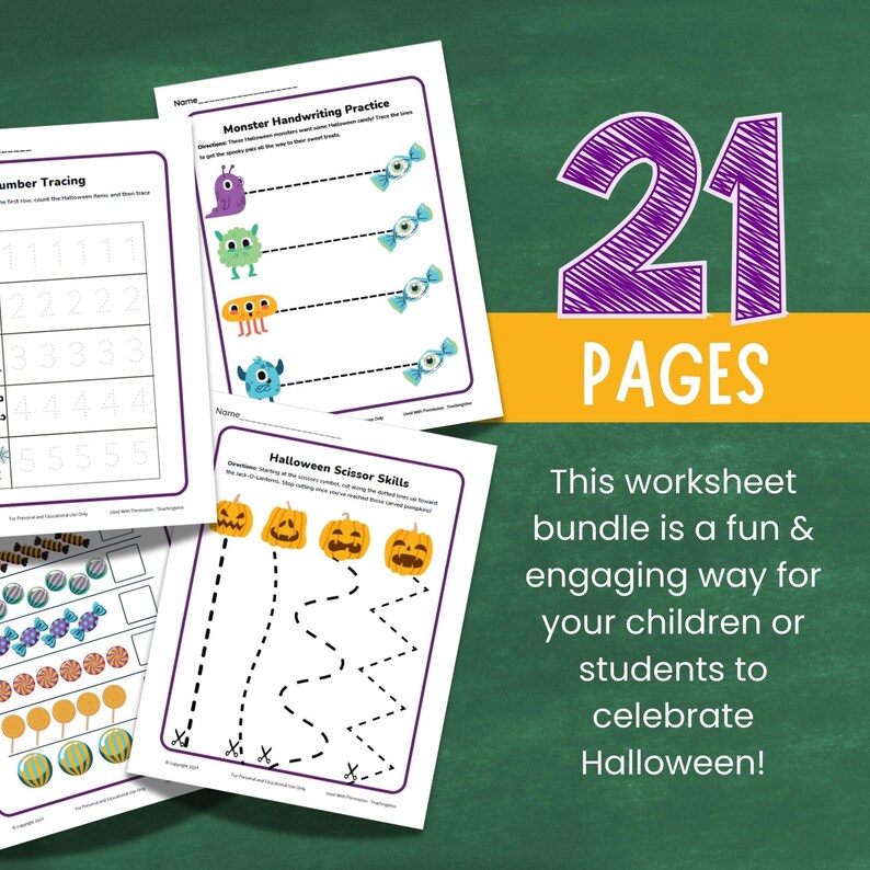 Preschool Halloween Printable Worksheet Activity Bundle for Kids Fun ...