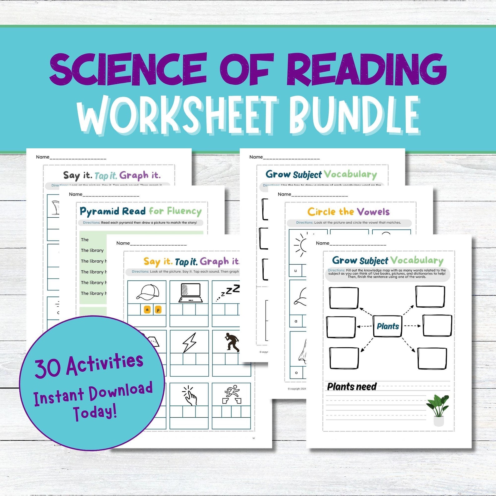 K-2 Phonics Science of Reading Bundle | No-prep Learning - Etsy