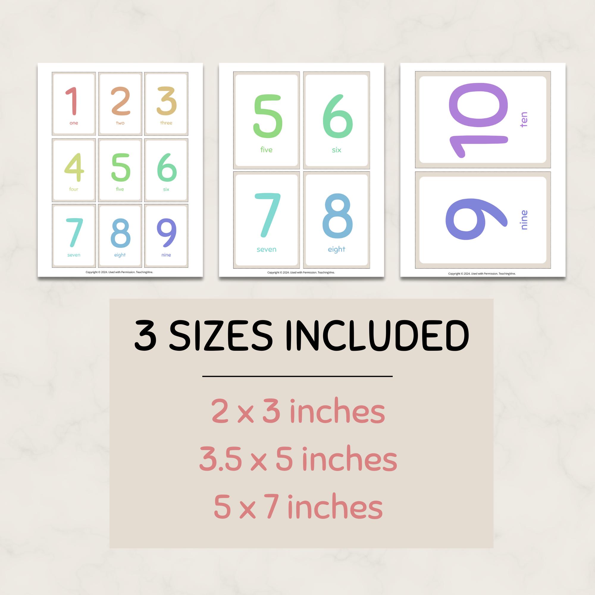 Number Flash Cards 1 to 10, Preschool Counting Flash Cards, Number ...