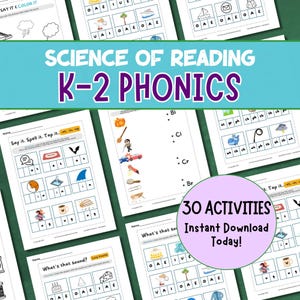 K-2 Phonics Science of Reading Bundle | No-prep Learning - Etsy