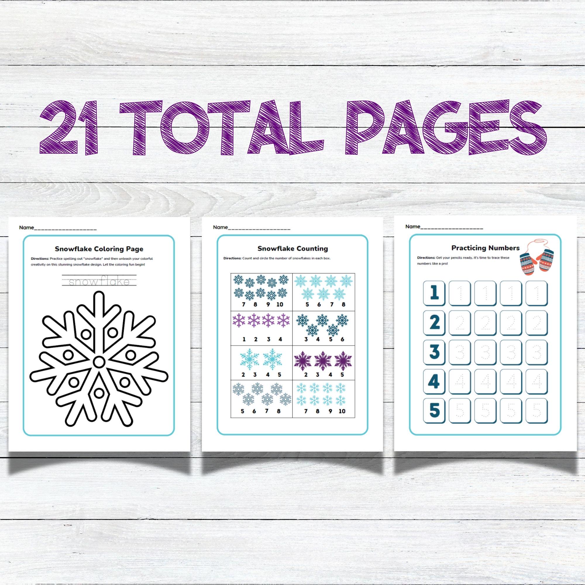 Preschool Learning Bundle for Kids - Printable Winter Theme Classroom ...