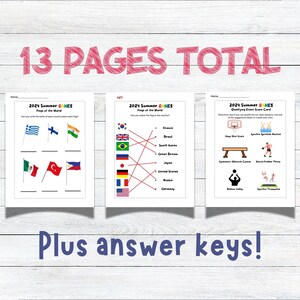 Summer Games Activities for Kids United States Worksheets Paris Games ...