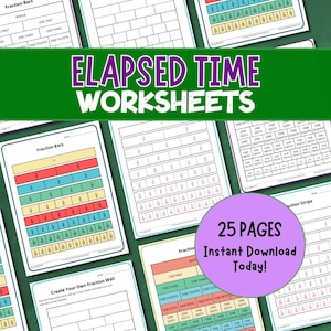 Elapsed Telling Time Worksheet Bundle 3rd 4th 5th Grade Learn to Tell ...