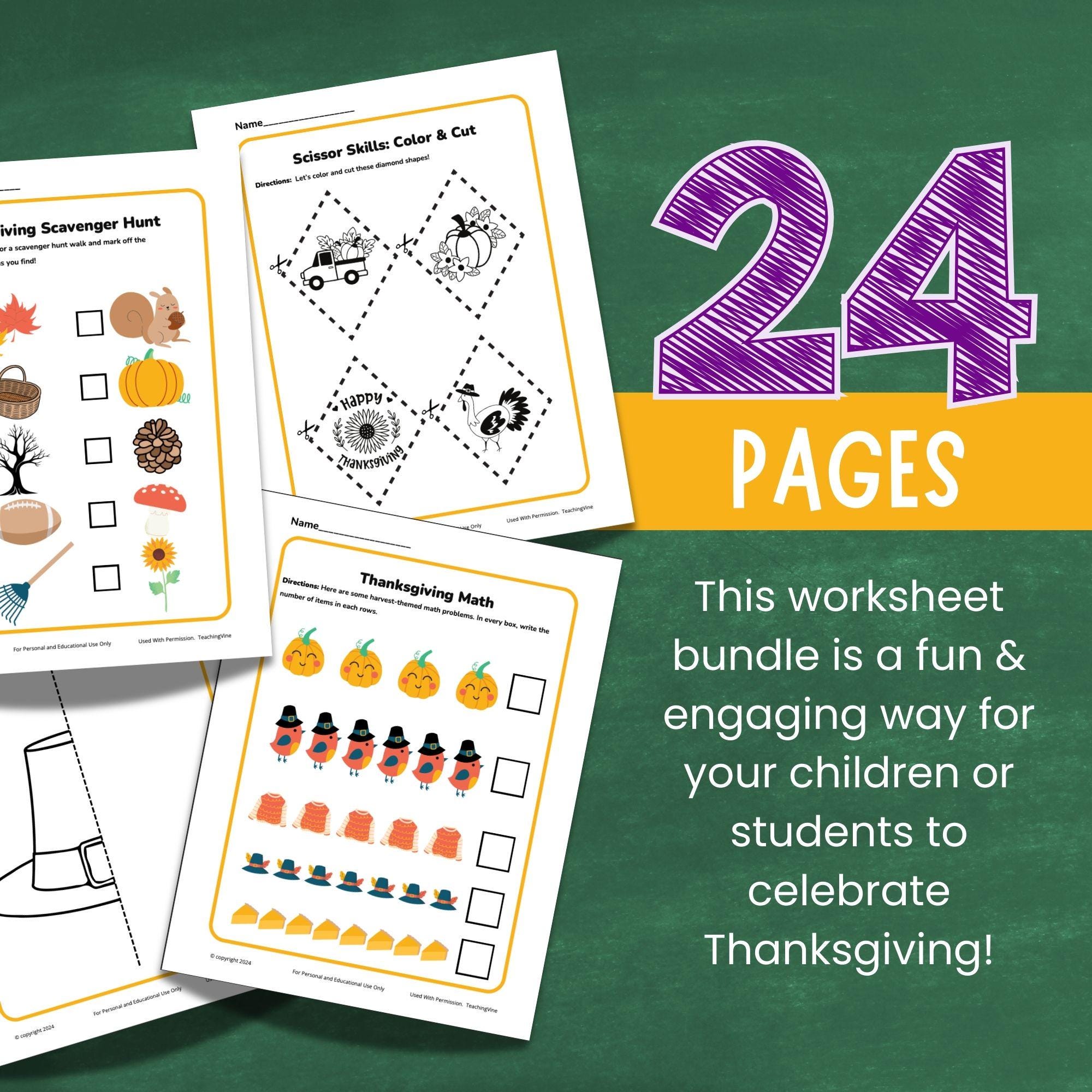 Thanksgiving Printable Worksheet Activity Bundle for Kids Printable Fun ...