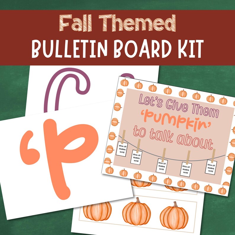 Printable Let's Give Them Pumpkin to Talk About Pumpkin Bulletin Board ...