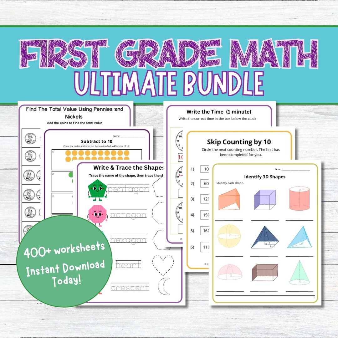 1st Grade Summer Math Review | No-prep Learning - Etsy
