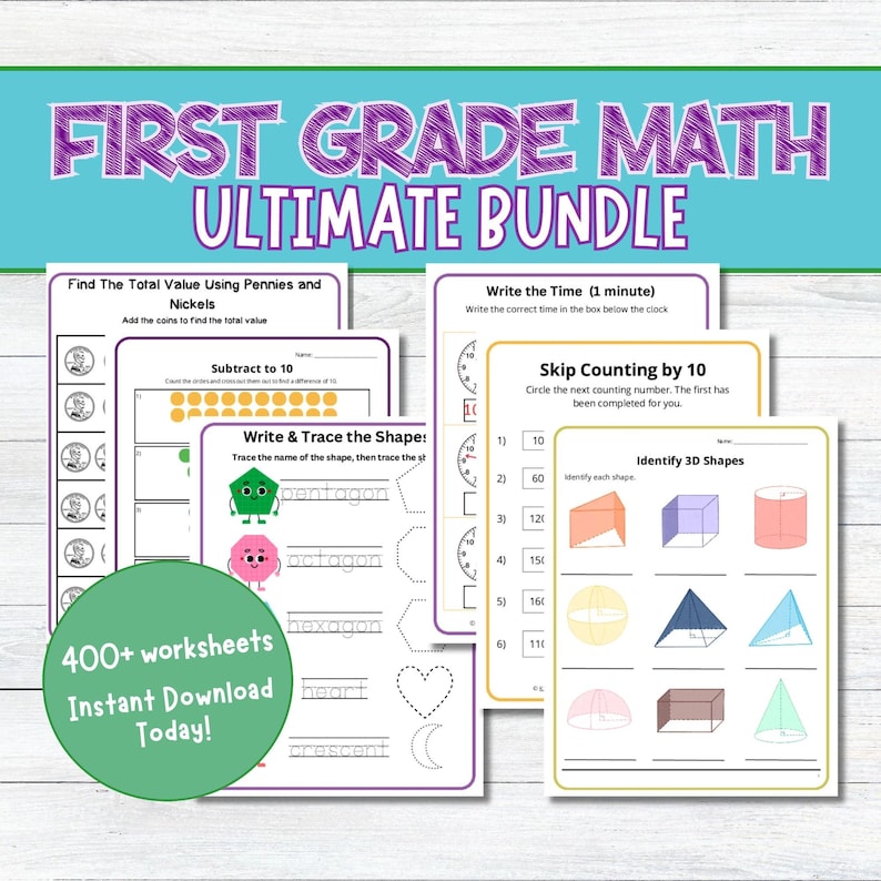 1st Grade Summer Math Review | No-prep Learning - Etsy