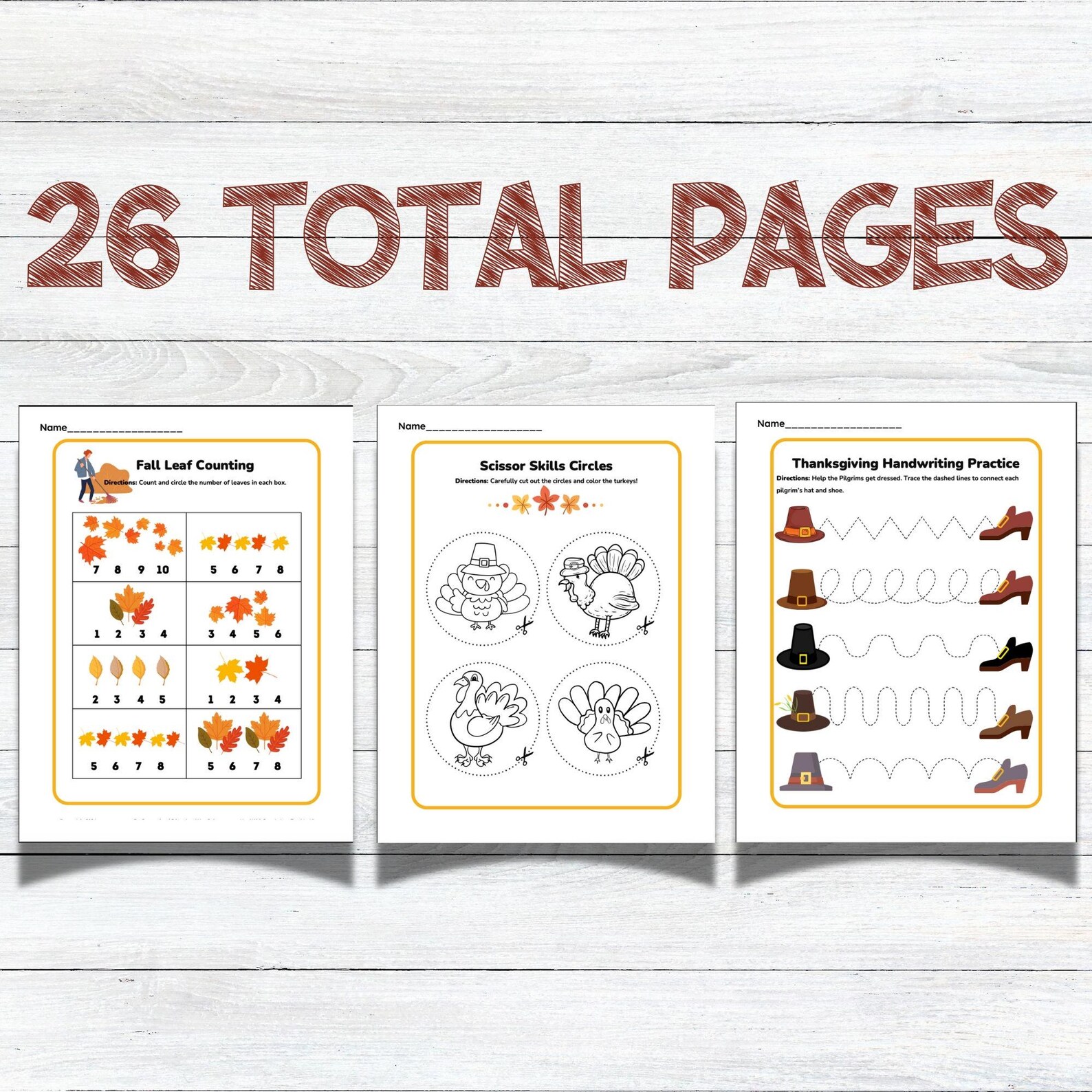 Preschool Thanksgiving Printable Activity Packet for Kids Printable Fun ...