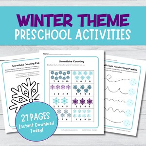 Preschool Learning Bundle for Kids - Printable Winter Theme Classroom ...