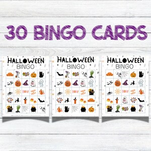Halloween Bingo Cards for Kids Printable Fun Halloween Party Classroom ...