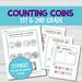 1st-2nd Grade Counting Coins Activities | Print & Go Worksheets - Etsy