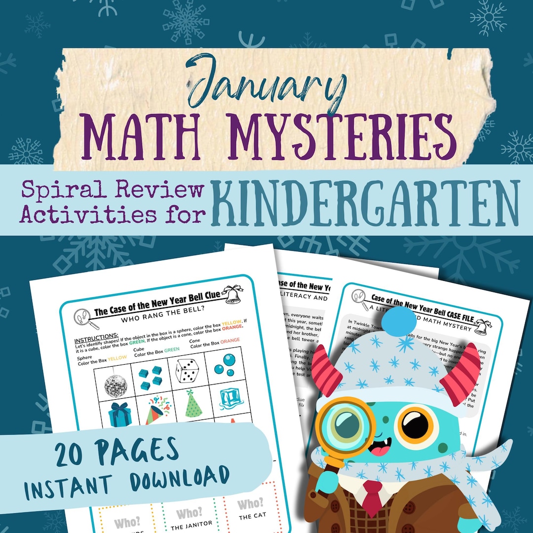 Kindergarten January Math Mysteries | Winter Detective Games - Etsy