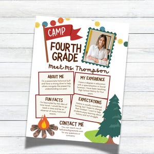 Meet the Teacher Camping Template | Creative Projects - Etsy
