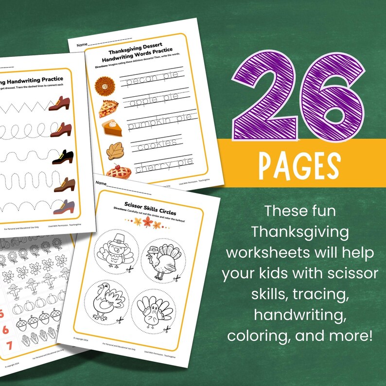 Preschool Thanksgiving Printable Activity Packet for Kids Printable Fun ...
