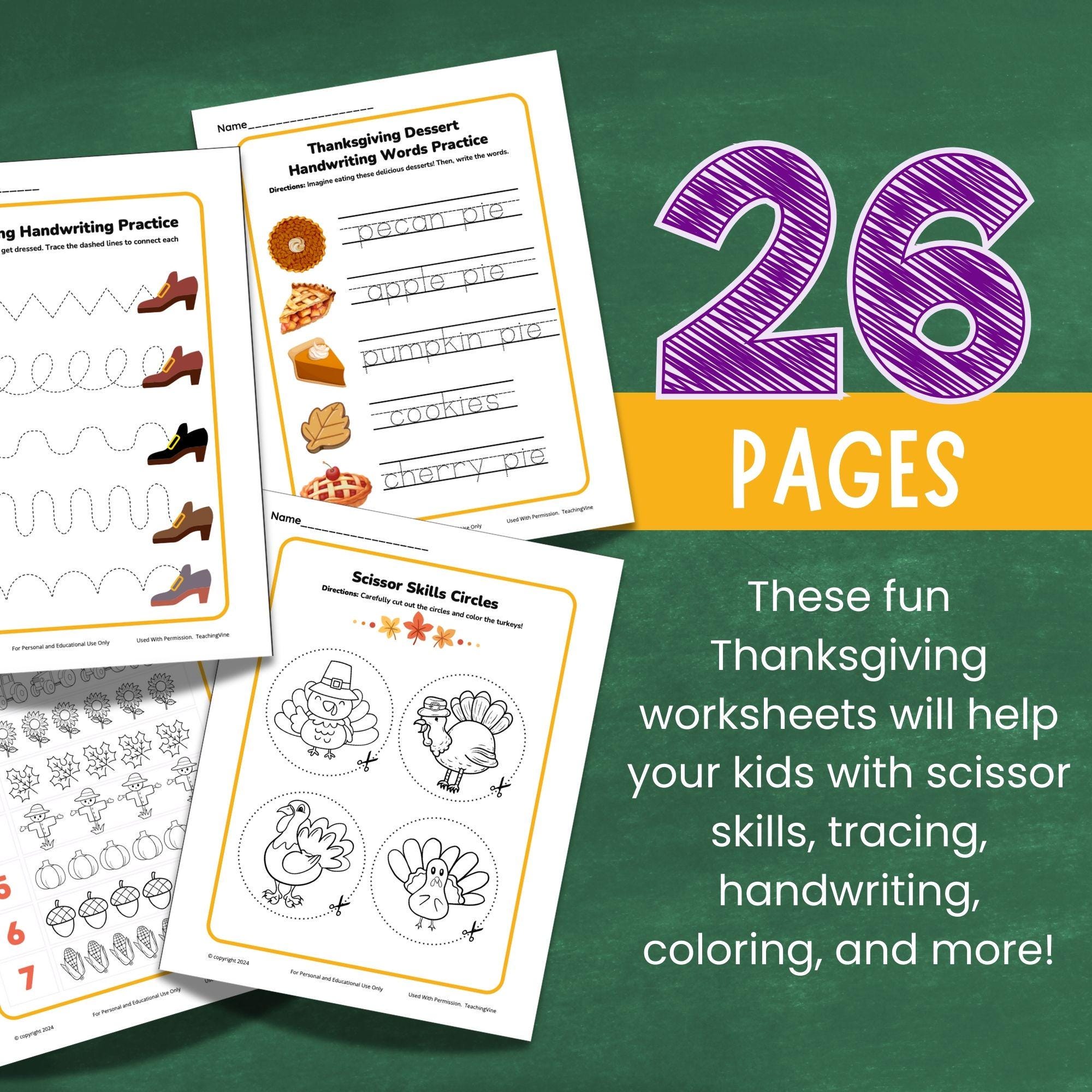 Preschool Thanksgiving Printable Activity Packet for Kids Printable Fun ...