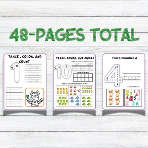 Number Tracing Activity Worksheet Bundle Preschool Kindergarten 1st ...
