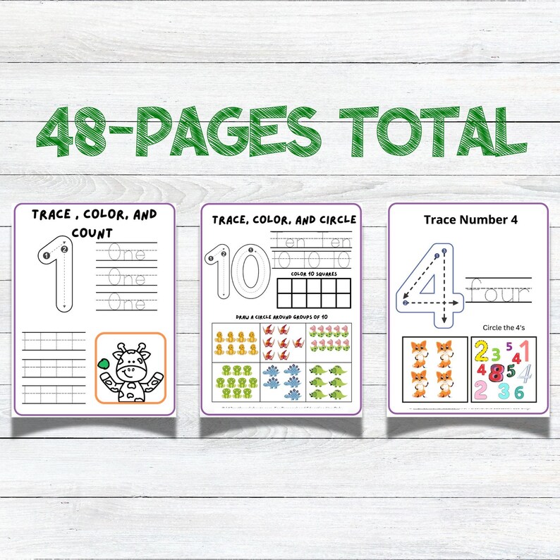 Number Tracing Activity Worksheet Bundle Preschool Kindergarten 1st ...