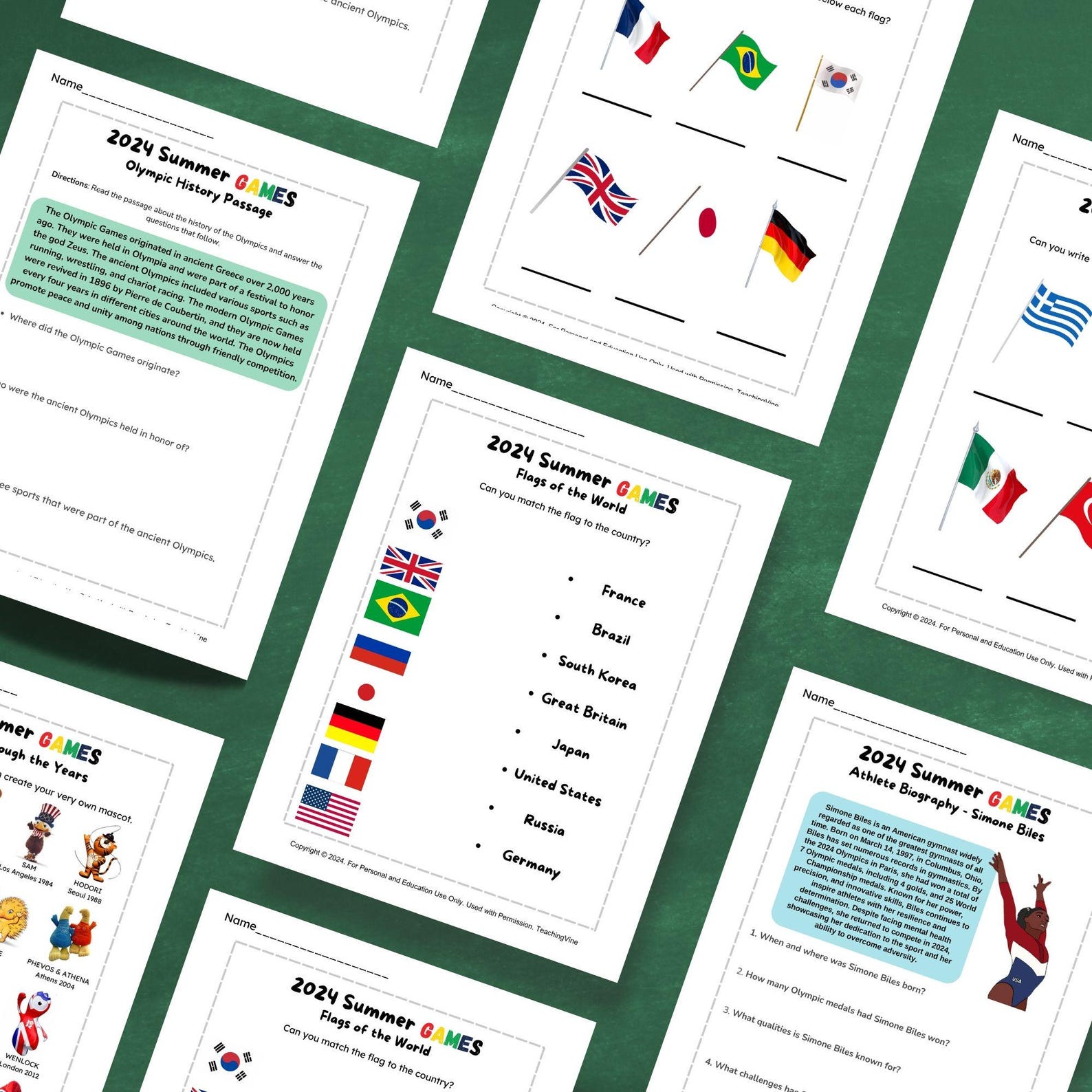 Summer Games Activities for Kids United States Worksheets Paris Games ...